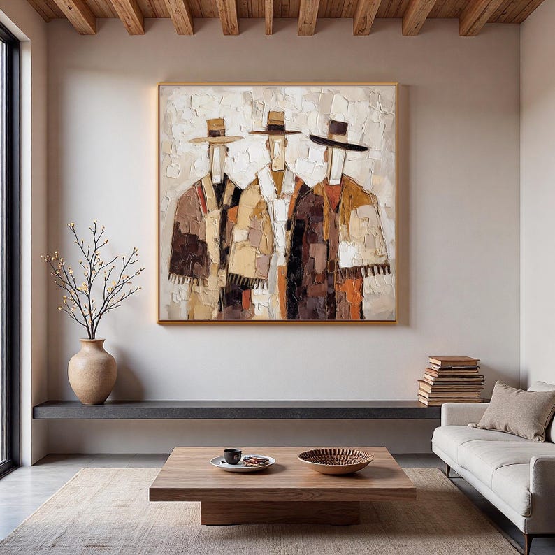 Hand-painted Faceless Man Portrait: Modern Abstract Oil Painting - Etsy