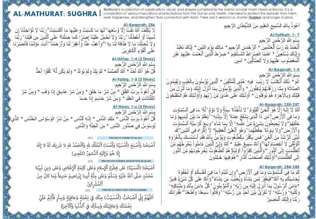 Mathurat, Doa, Supplication, Muslim, Amalan Harian, Daily Deeds, Piety ...
