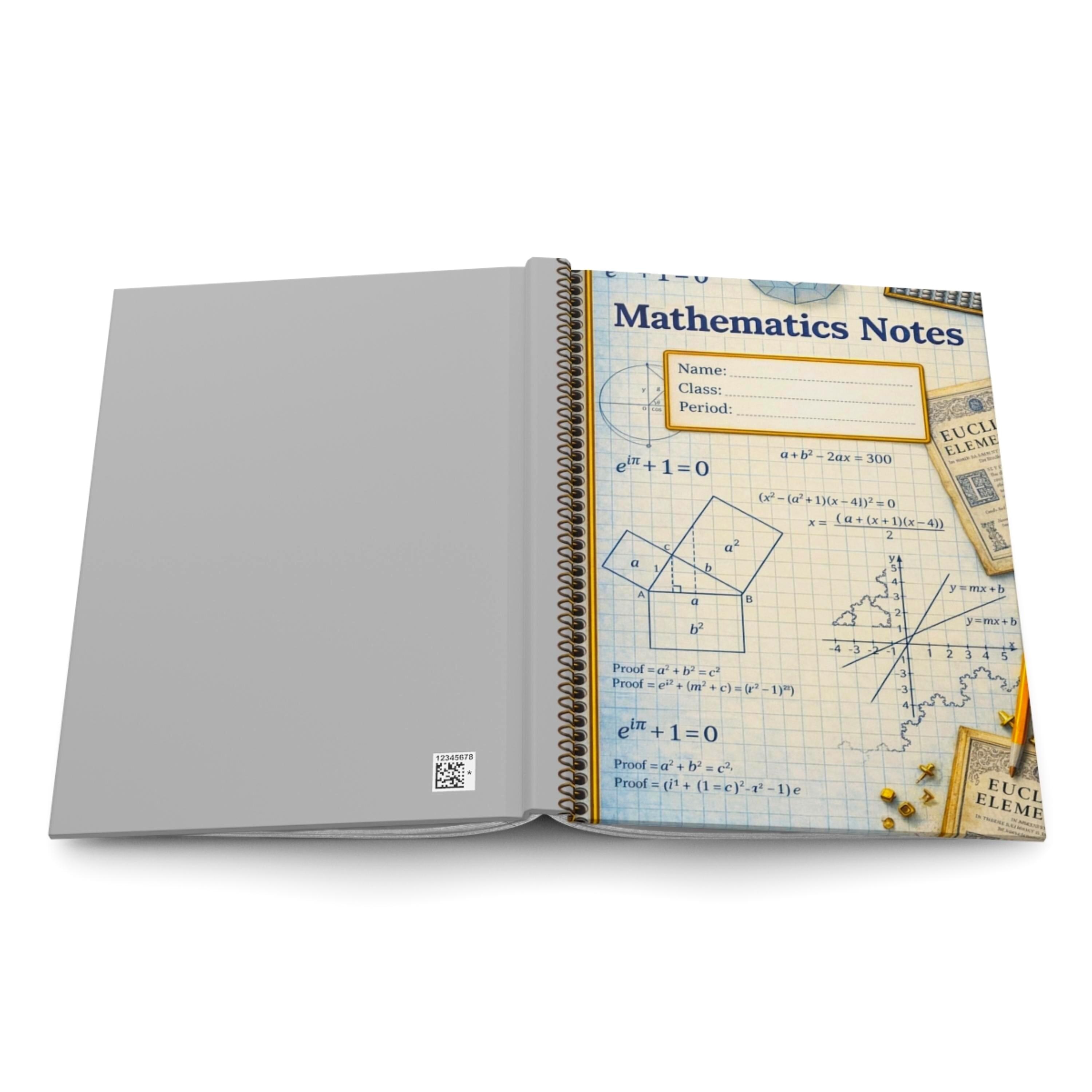 Personalized Mathematics Notes Journal - Spiral or Hardcover STEM ...