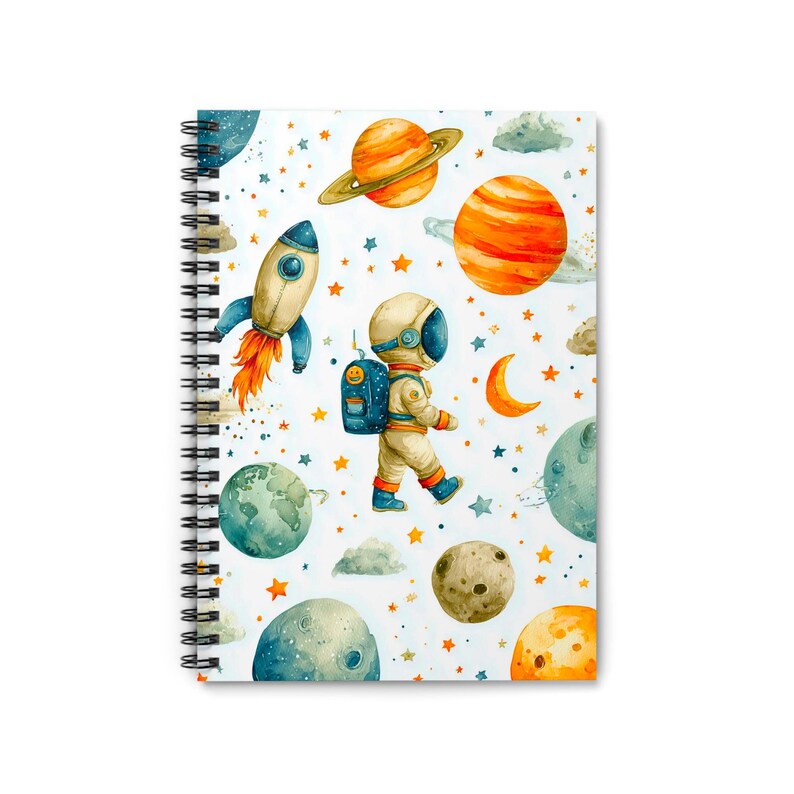 Personalized Space Notebook-custom Astronaut Lined Journal-a5 Spiral ...