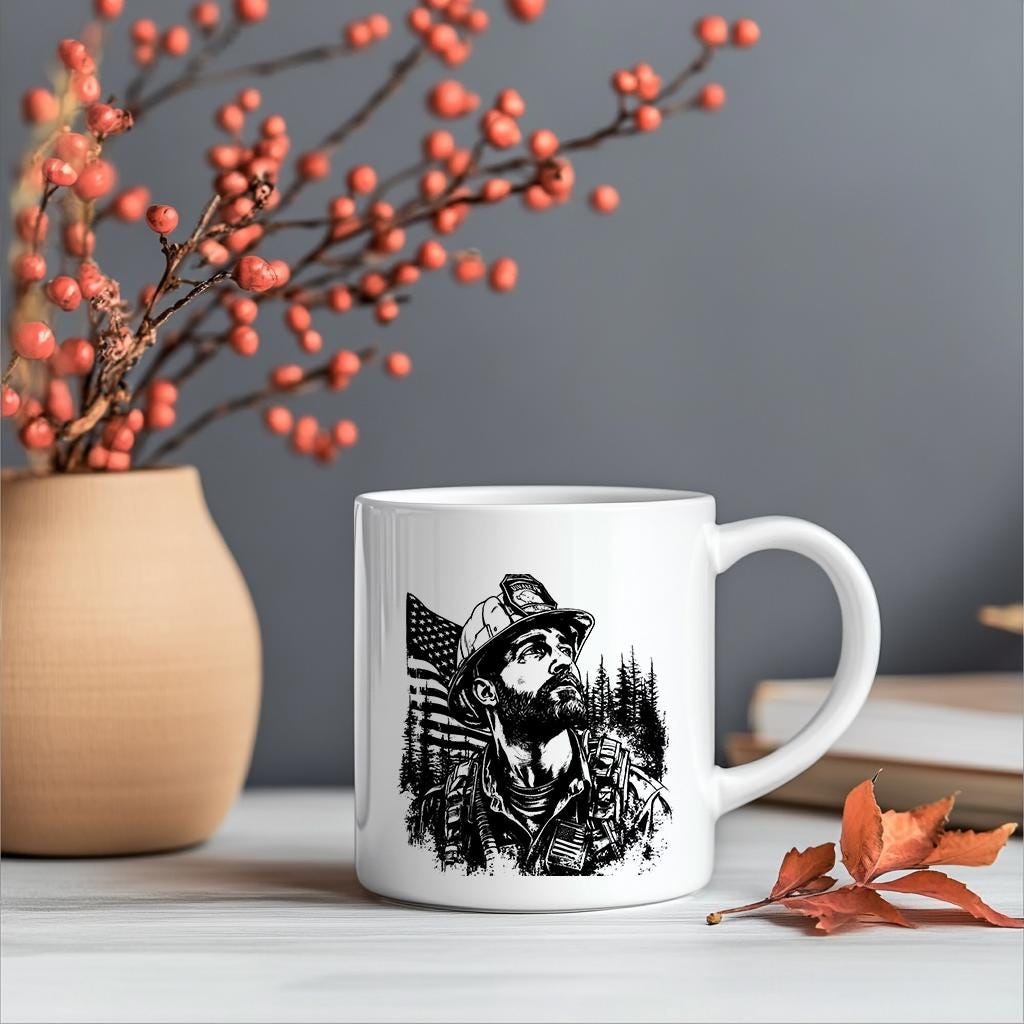 US Forest Ranger Fireman Firefighter PNG File Printable Design Template ...