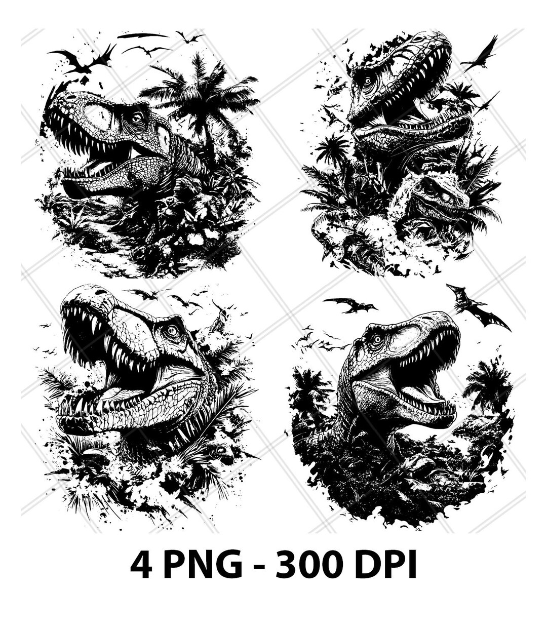Scary Dinosaur Angry T Rex Raptor PNG File Printable Design Template ...