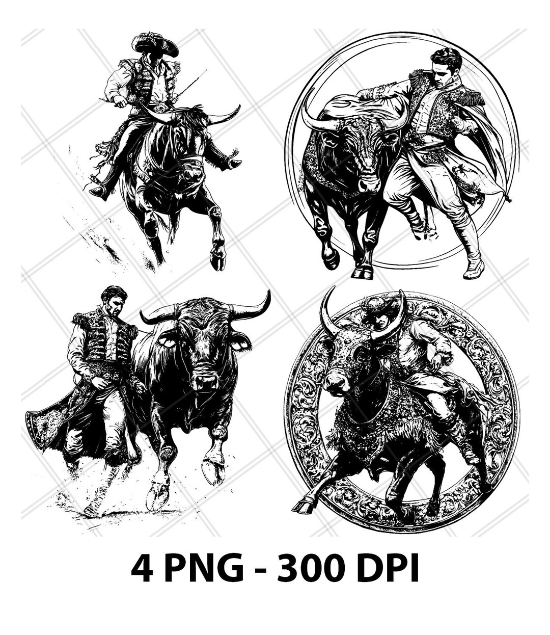 Matador Mexican Spanish Bull Fighting PNG File Printable Design ...