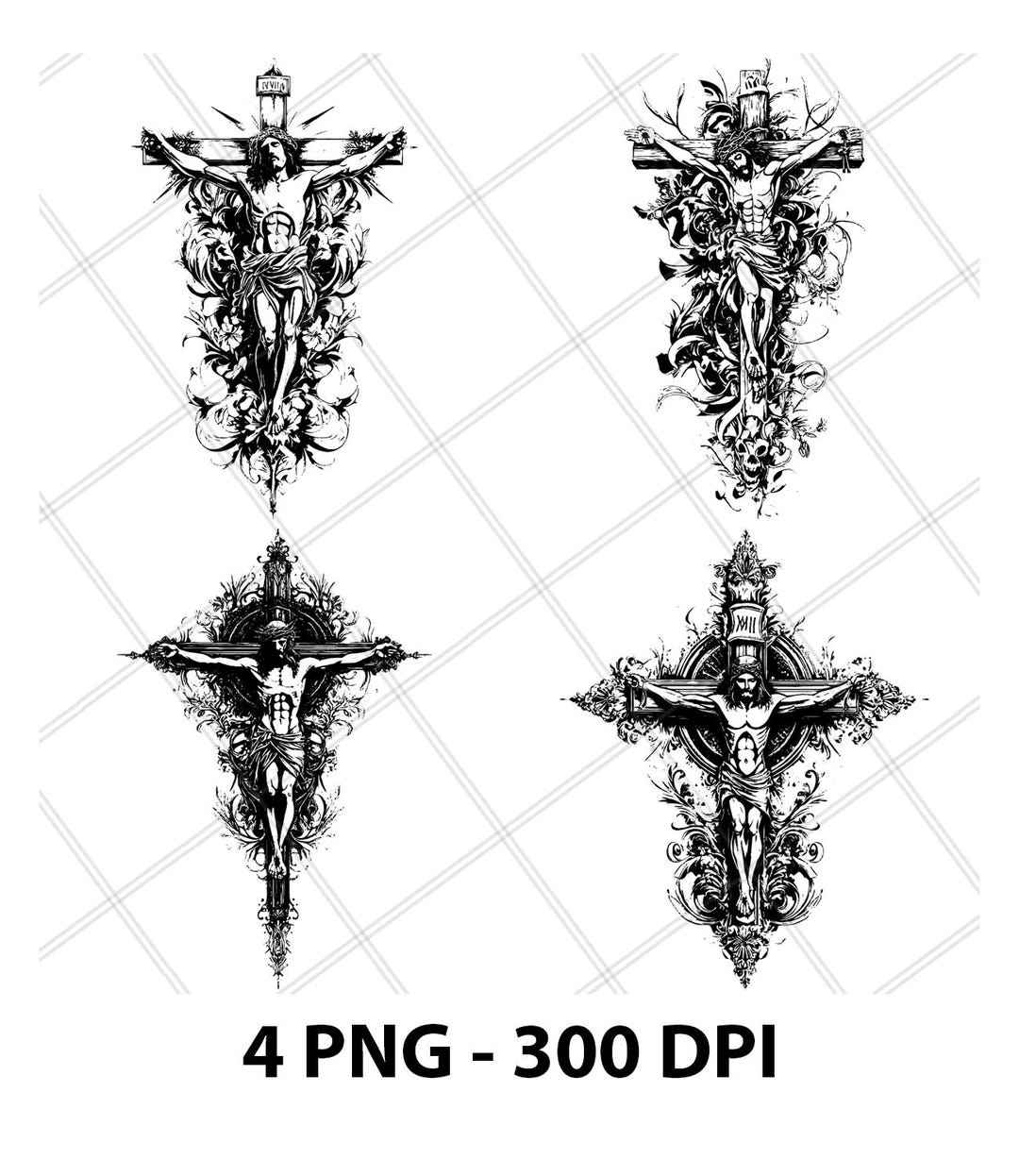 Jesus Christ Cross Crucifix Crucifixion PNG Digital File Print Template ...