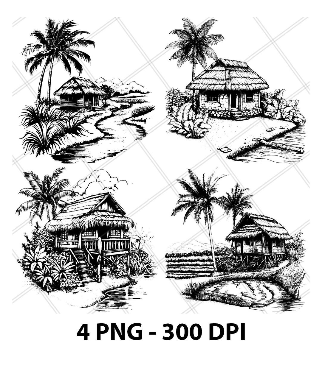 Farm House Native Hut Countryside PNG File Printable Design Template ...
