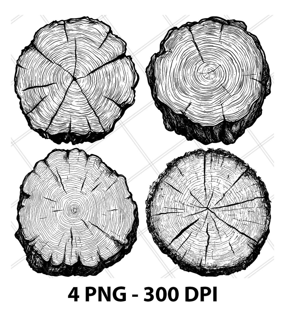 Tree Stump Cut Wood Pattern Log Lines PNG File Printable Design ...