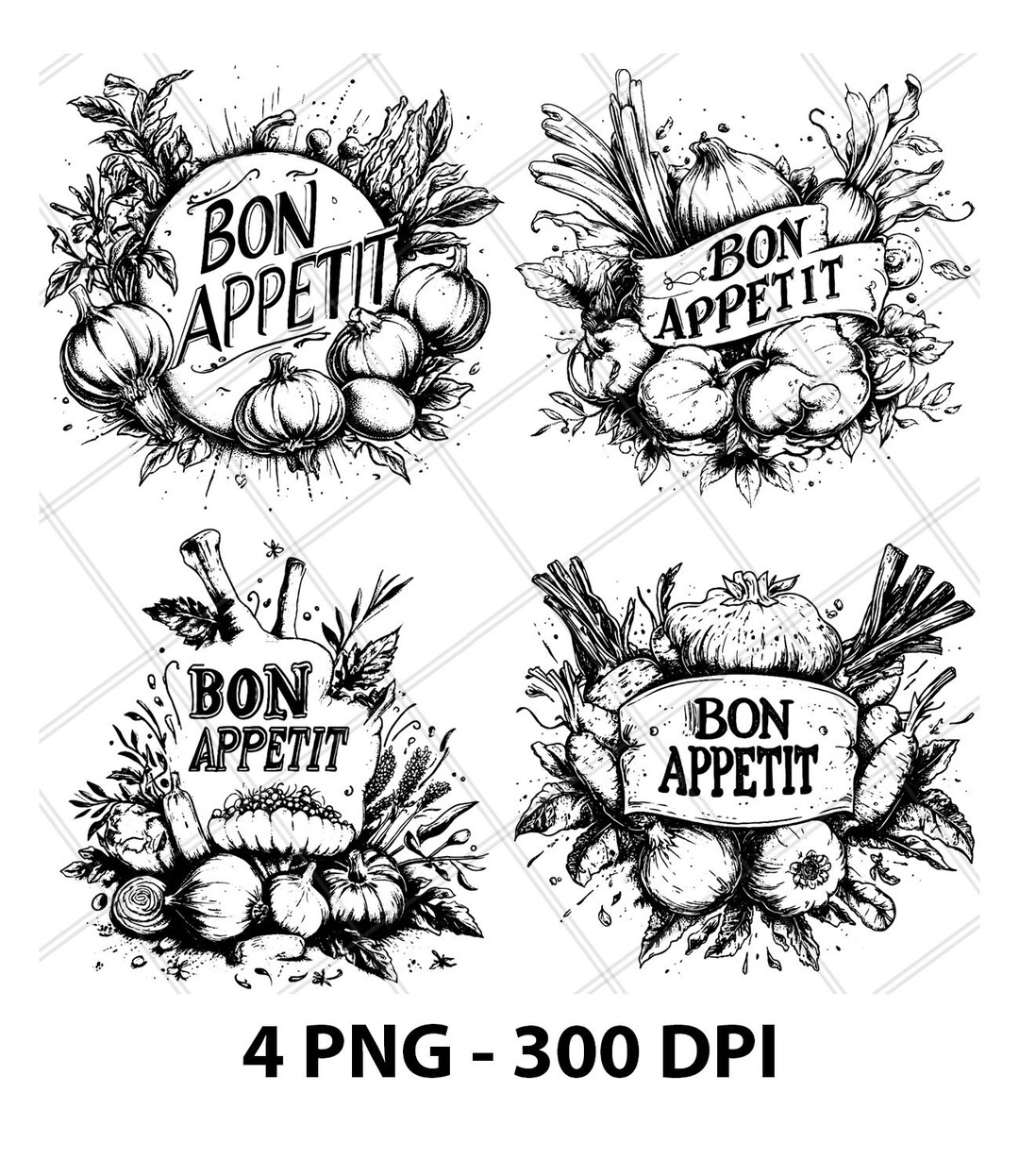 Bon Appetit Kitchen Bar Restaurant PNG File Printable Design Template ...