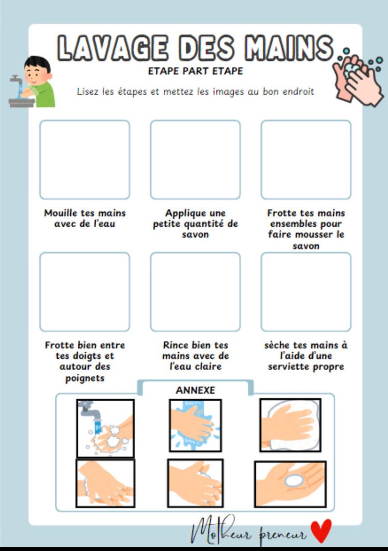 Poster to Learn How to Wash Your Hands - Etsy