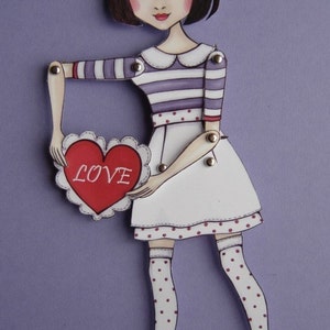 Valentine's Paper Doll- I Give You My Heart - Etsy