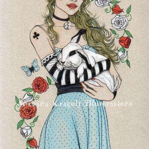 Alice-original Fine Art Drawing-pencils Ink and Graphite | Etsy