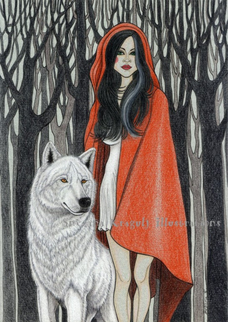 Red Riding Hood-original Fine Art Drawing-pencils, Ink and Graphite ...