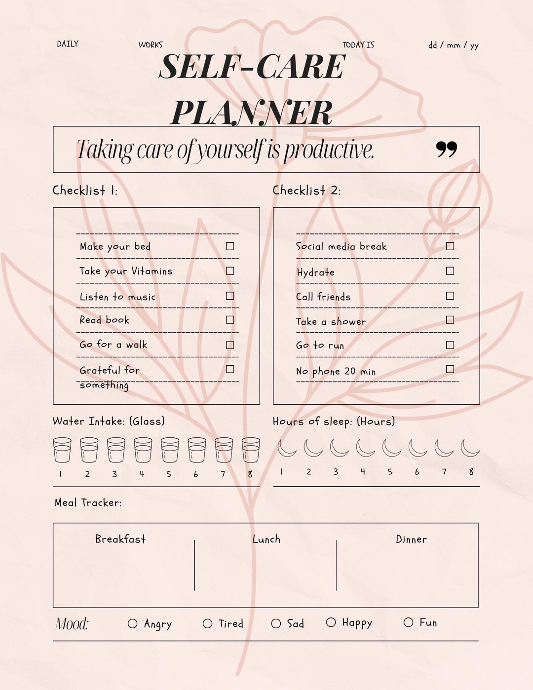 Daily, Weekly & Goal-setting Planner Page Printables - Etsy