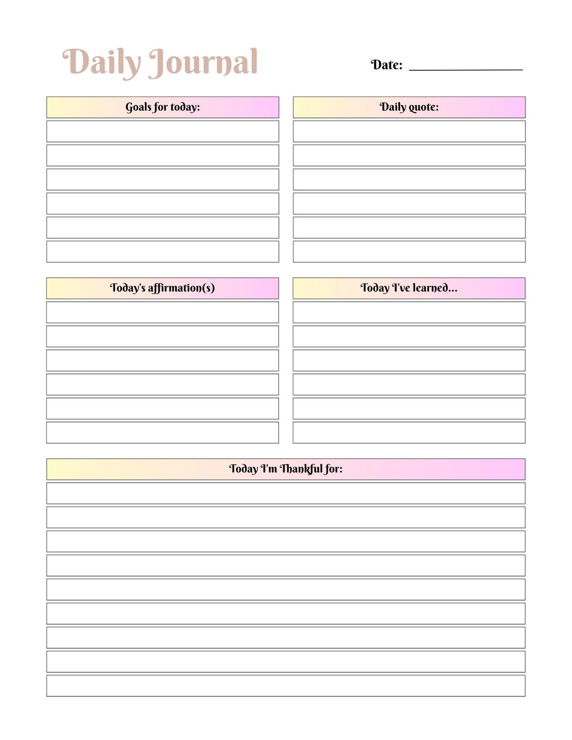 Downloadable Vision Board Planner - Etsy
