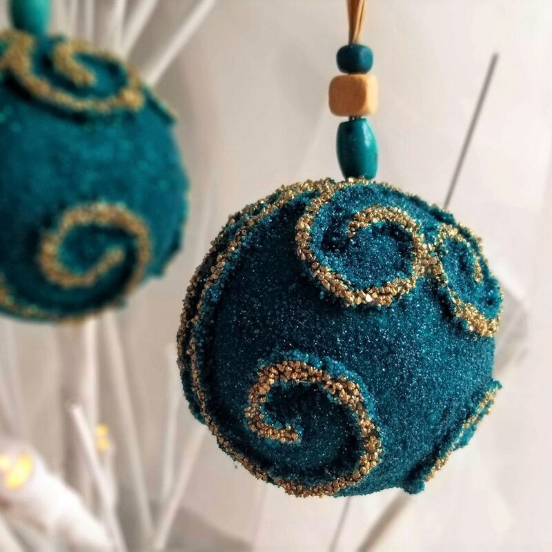 Teal Ornaments - Etsy
