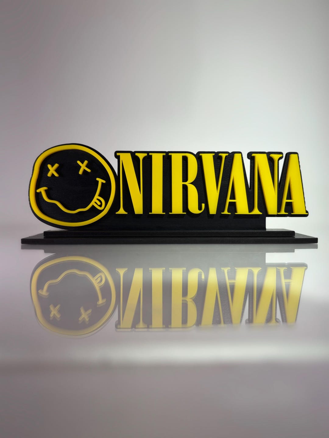 Nirvana Stand – Smiley Face Band Display, Music Fan Gift, Rock Decor ...