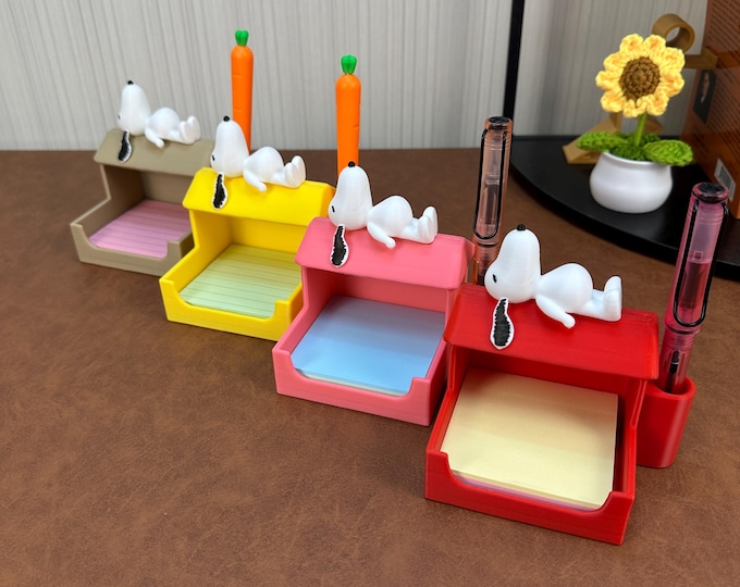 Snoopy Post-it/sticky Note Holder - Etsy