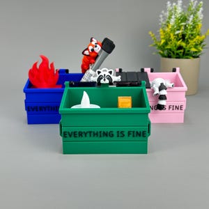 Dumpster Fire LED Desk Decor – Hand-painted Flame, Custom Text – Funny ...