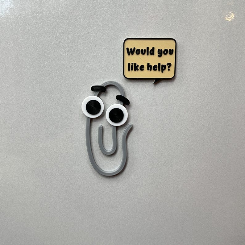 Clippy Fridge Magnet Set: Retro Office Desk Buddy With Whiteboard - Etsy