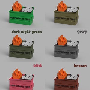 Dumpster Fire LED Desk Decor – Hand-painted Flame, Custom Text – Funny ...
