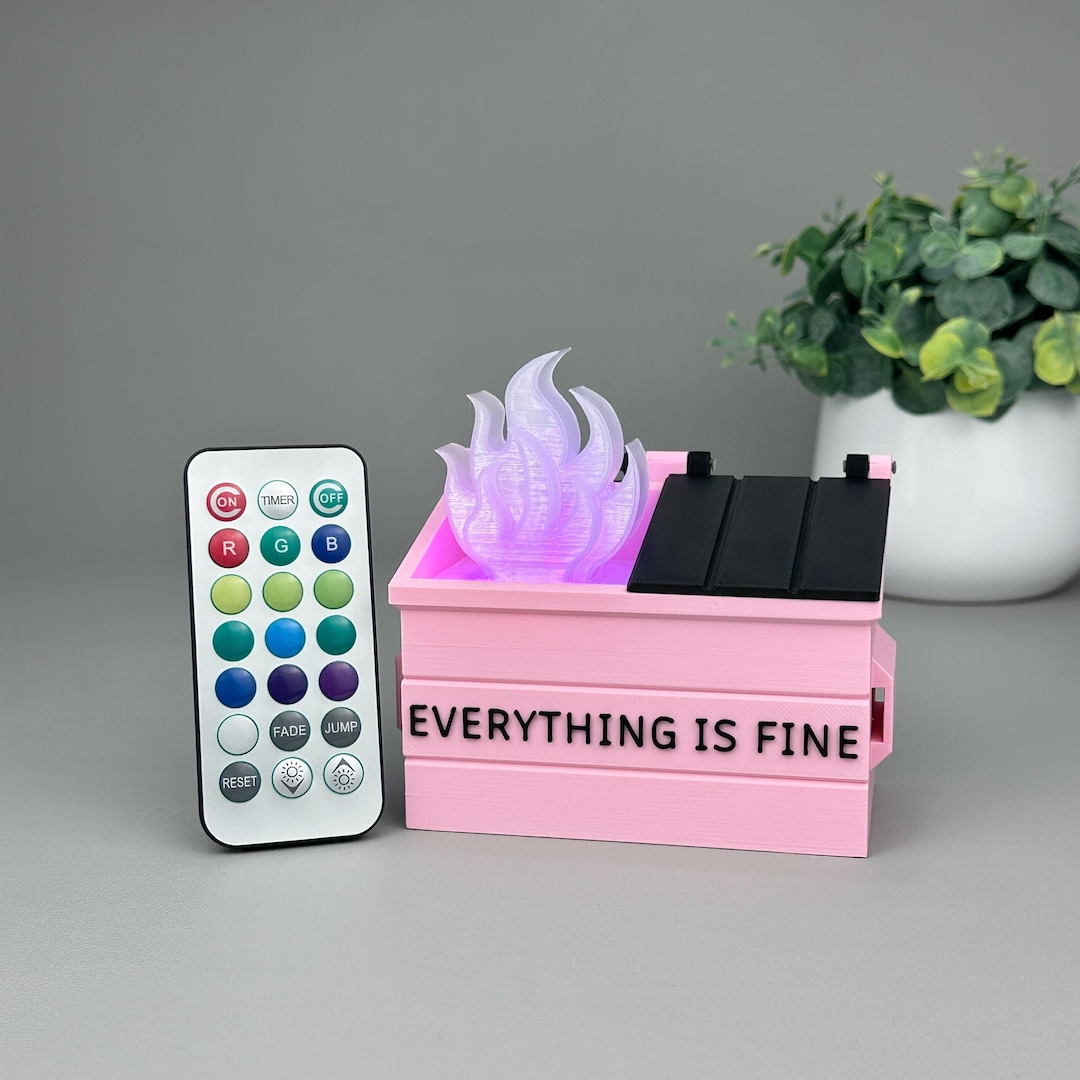 Remote Dumpster Fire LED Lamp – 10+ Colors W/ Gradual & Jumping Lights ...