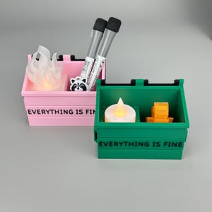 Dumpster Fire LED Desk Decor – Hand-painted Flame, Custom Text – Funny ...