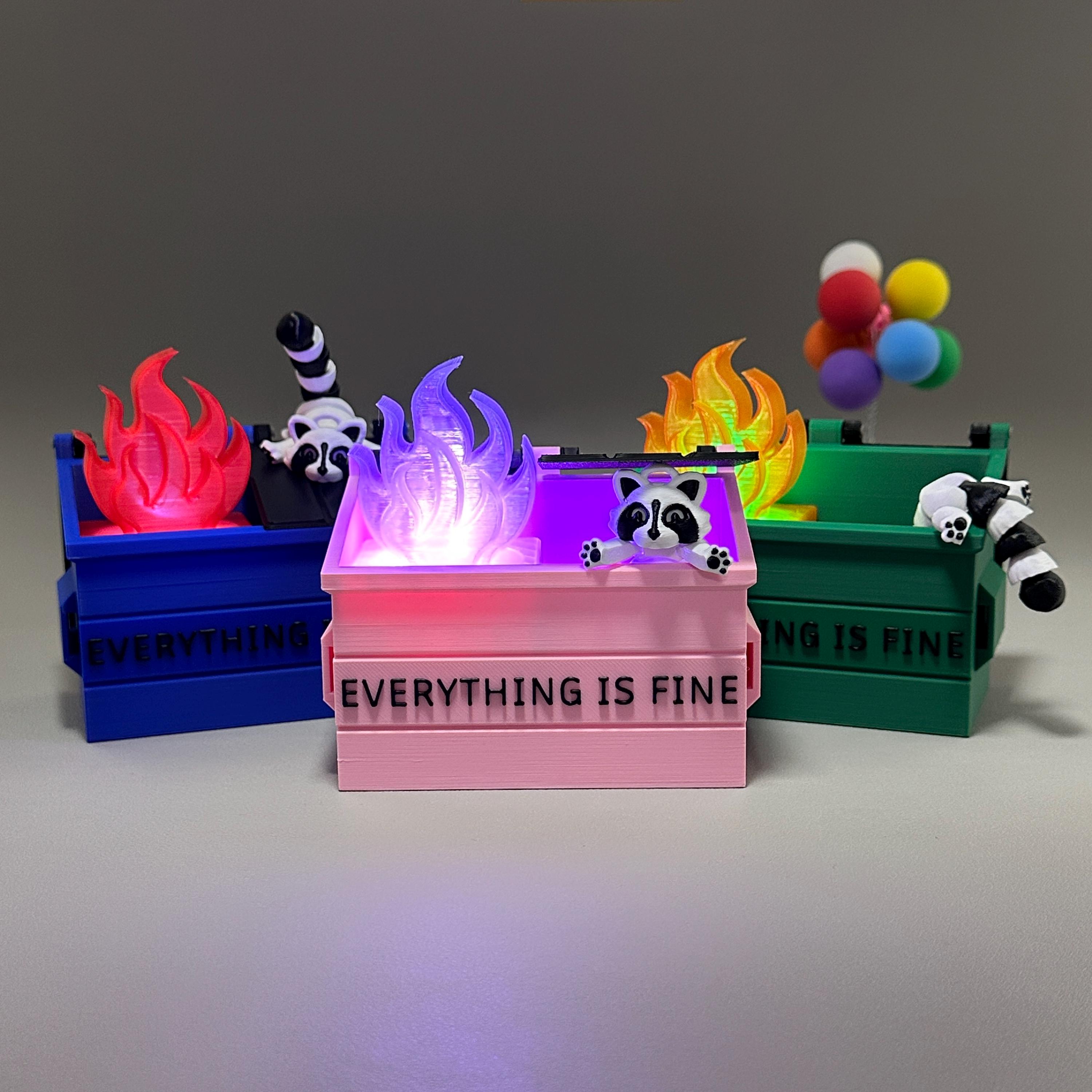 Remote Dumpster Fire LED Lamp – 10+ Colors W/ Gradual & Jumping Lights ...