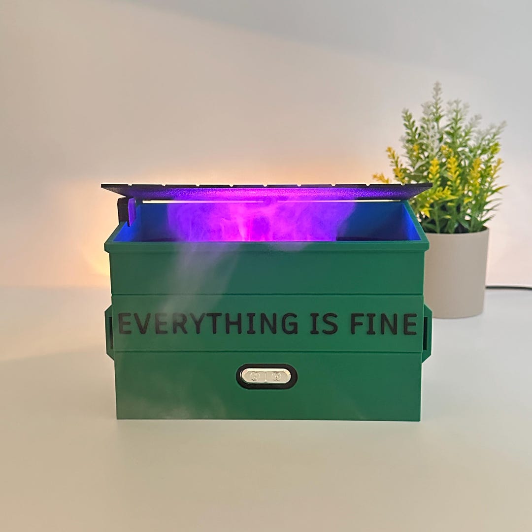 Dumpster Fire Humidifier With Custom Text, Color-changing Lights ...