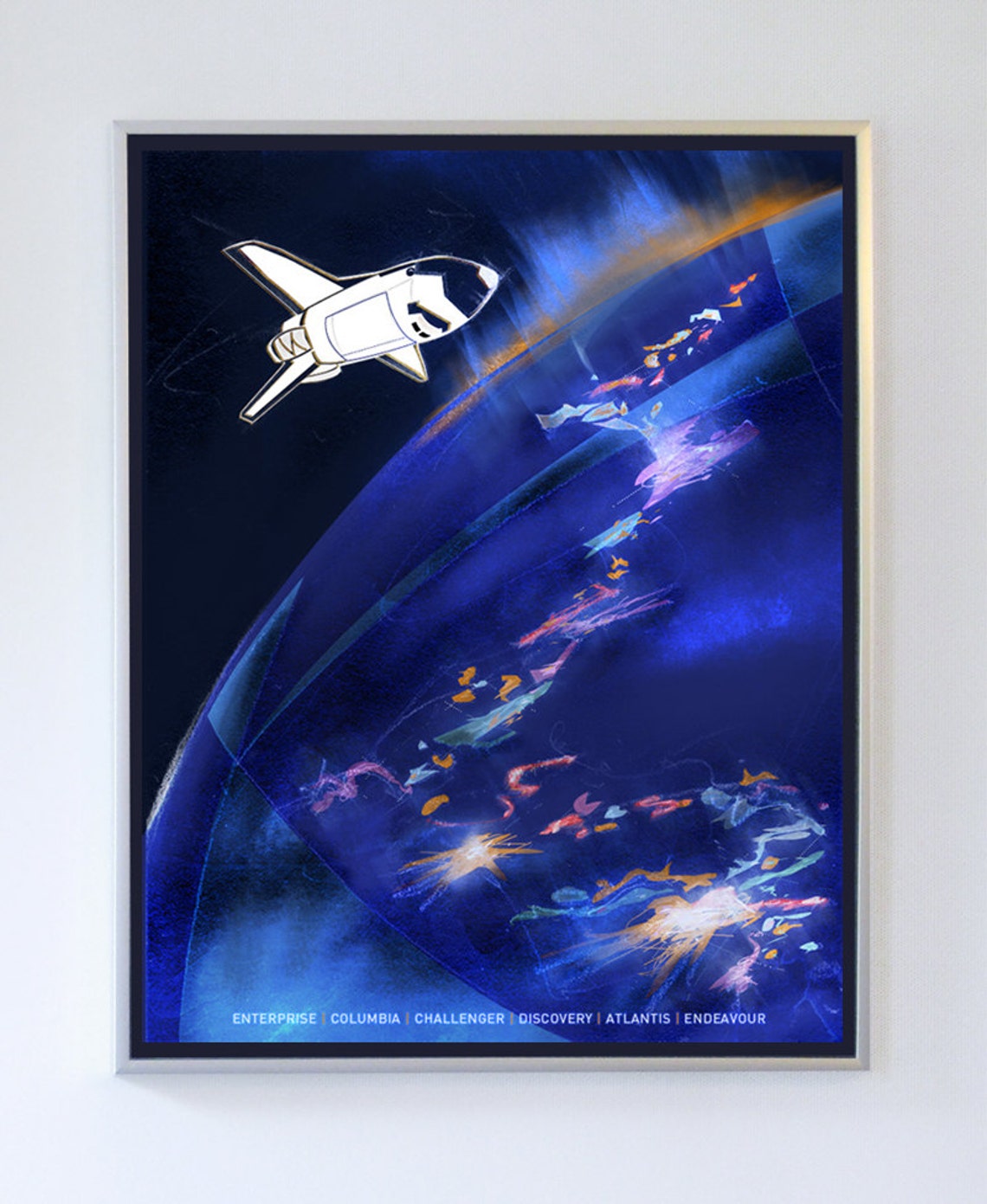 Space Shuttle Orbit Poster Illustration Art Print NASA - Etsy