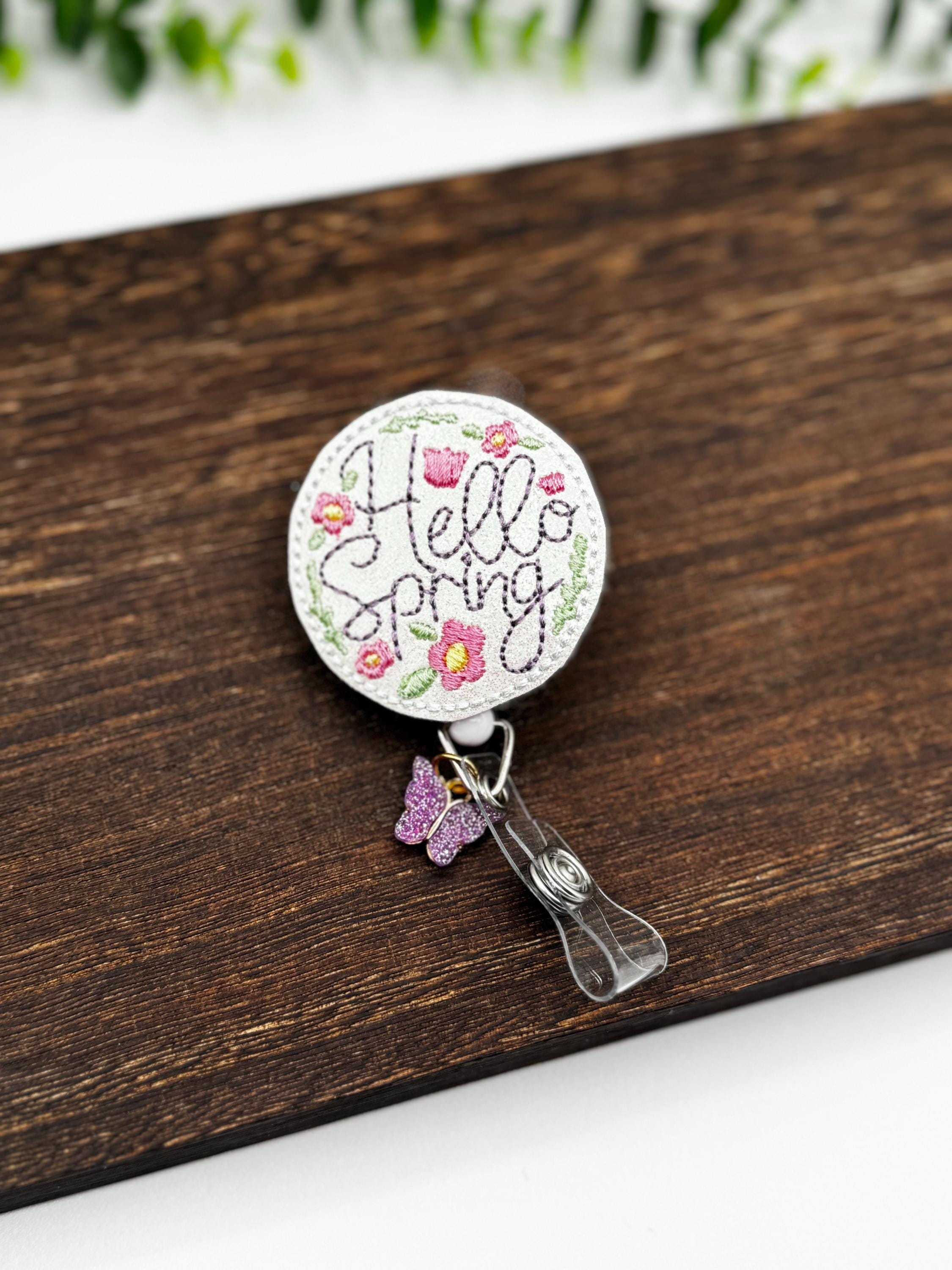 Badge Clip, Spring Badge Clip, Easter Badge Reel, Badge Reel, Coffee ...