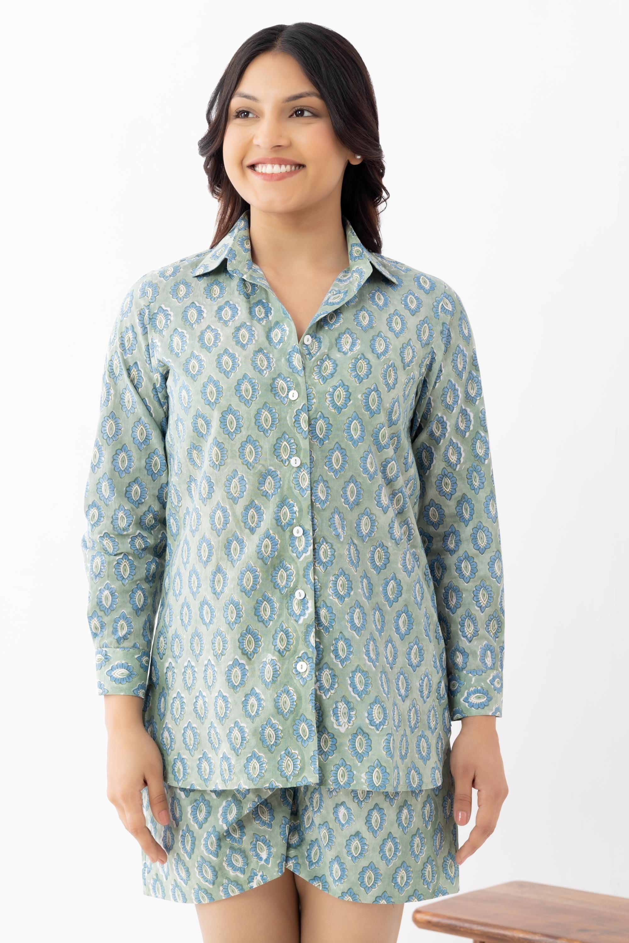 Mayuri | Block Printed Cotton Co-ord Set | Women’s Summer Shirt ...