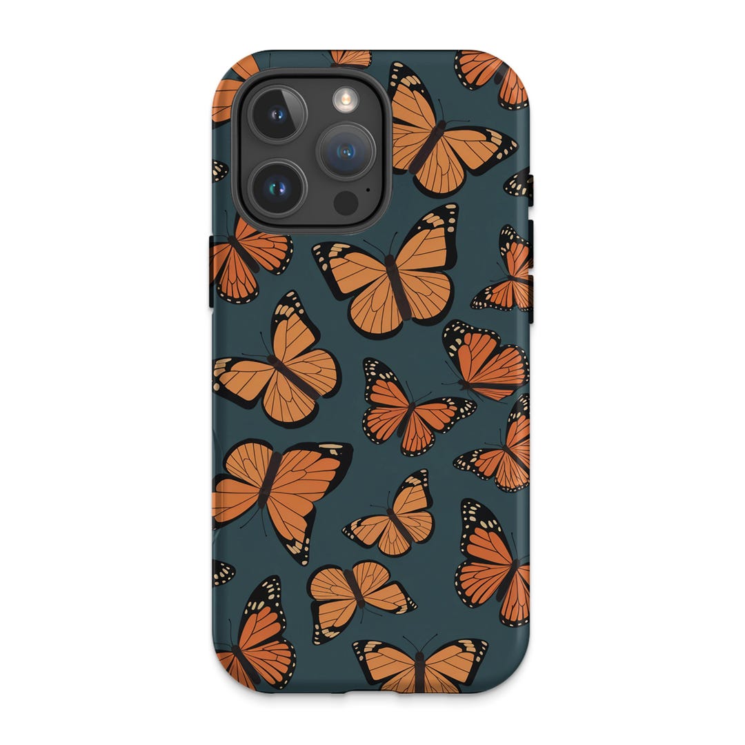 Butterfly iPhone Case, Aesthetic Butterfly Phone Cover, Orange Monarch ...