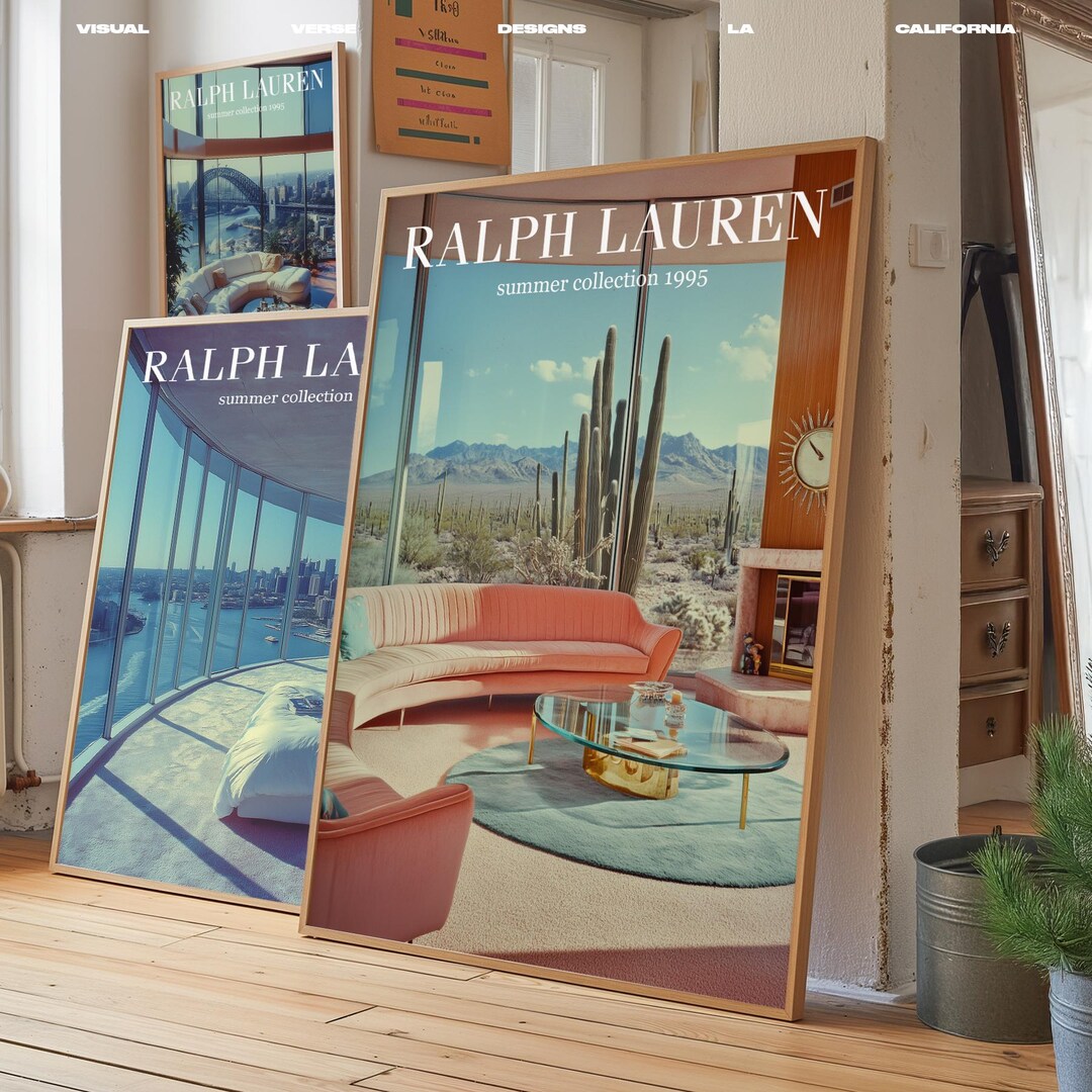 Vintage Ralph Lauren Poster, Retro Interior Magazine Wall Art, Stylish ...