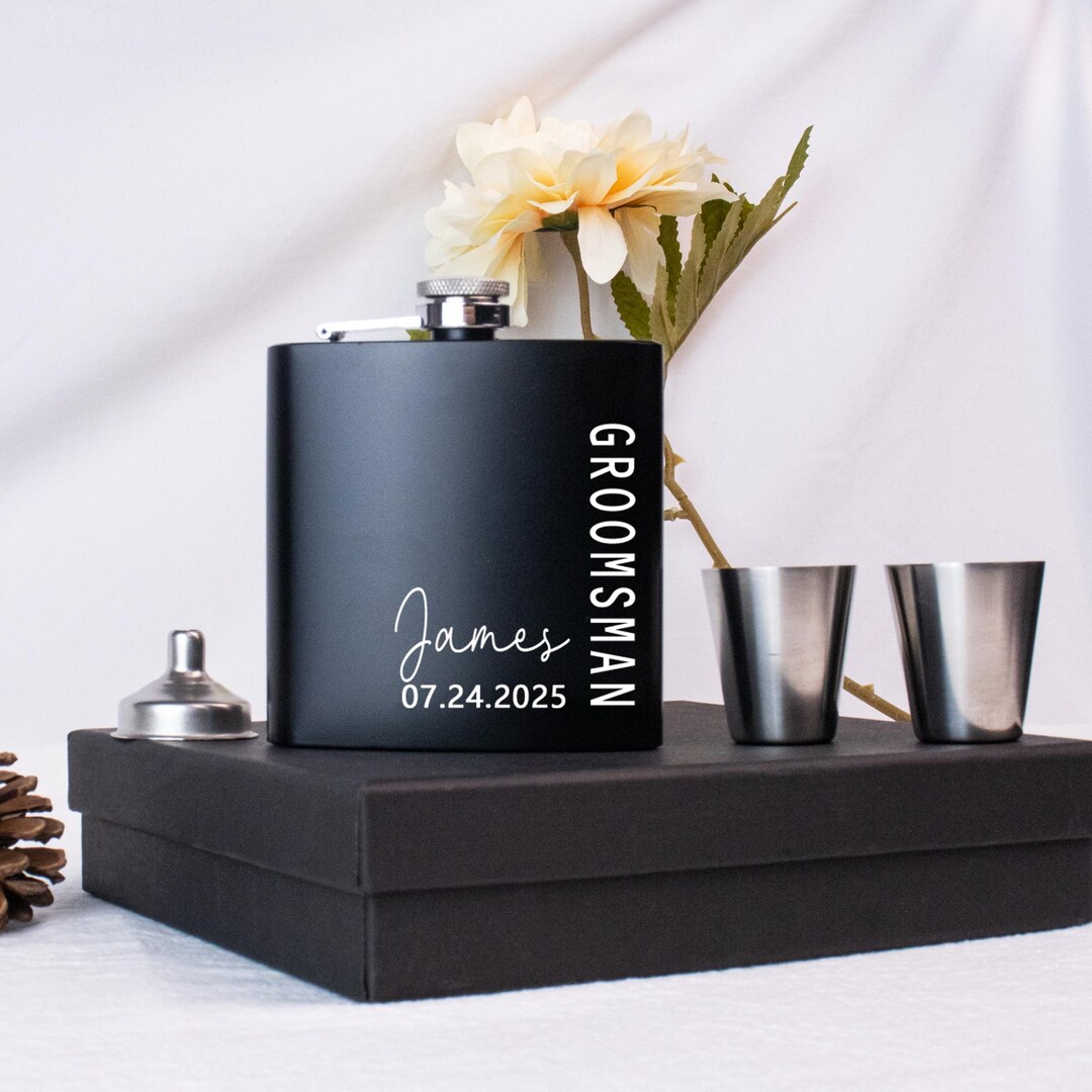 Personalized Groomsmen Flasks, Groomsman Gift, Flask for Him, Custom ...