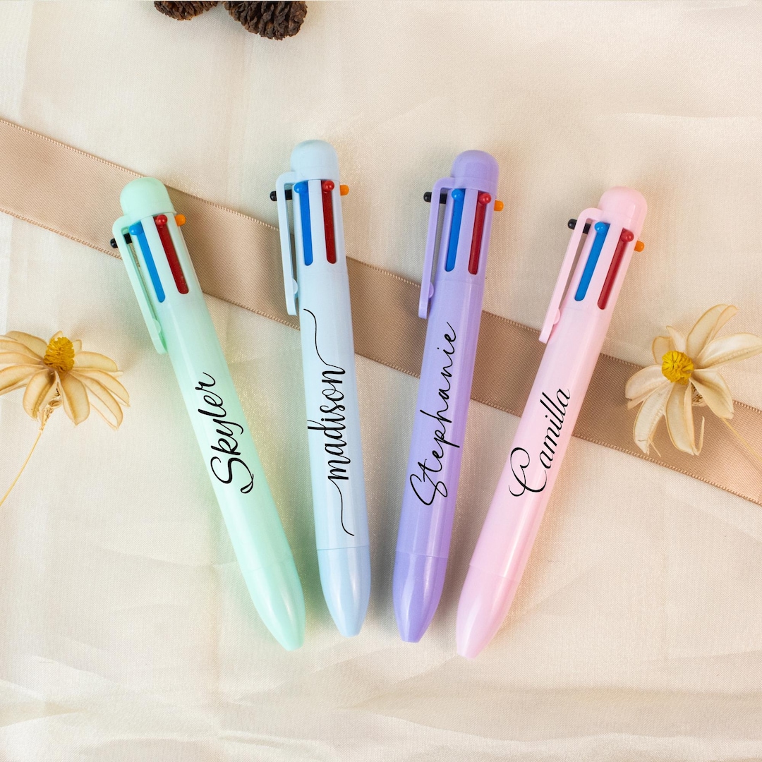 Customizable Name Colored Ballpoint Pen 6 in 1, Color Clip Ink Pen ...