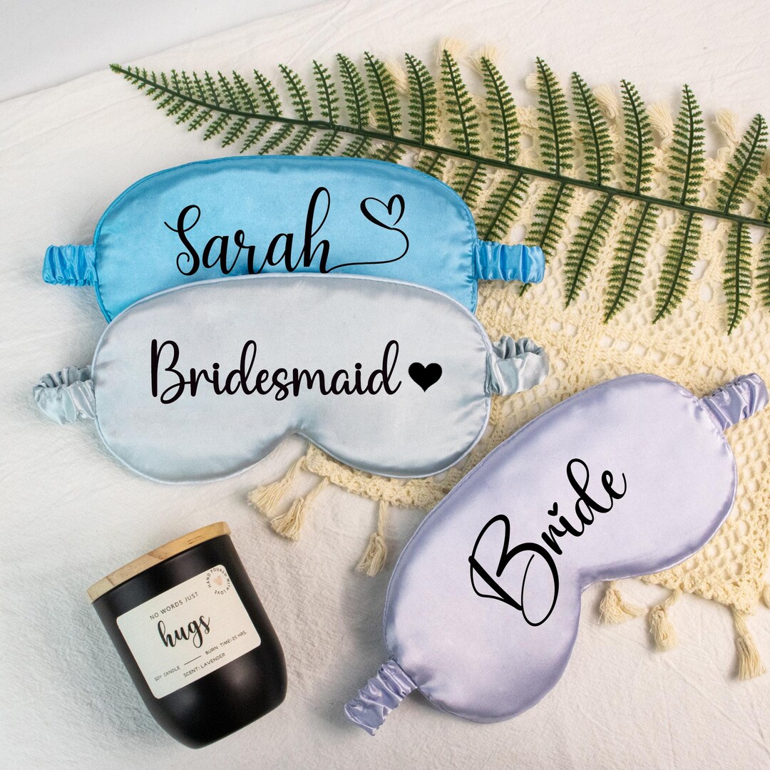 Custom Eye Masks Wedding Gift, Personalized Sleeping Masks, Satin Eye ...