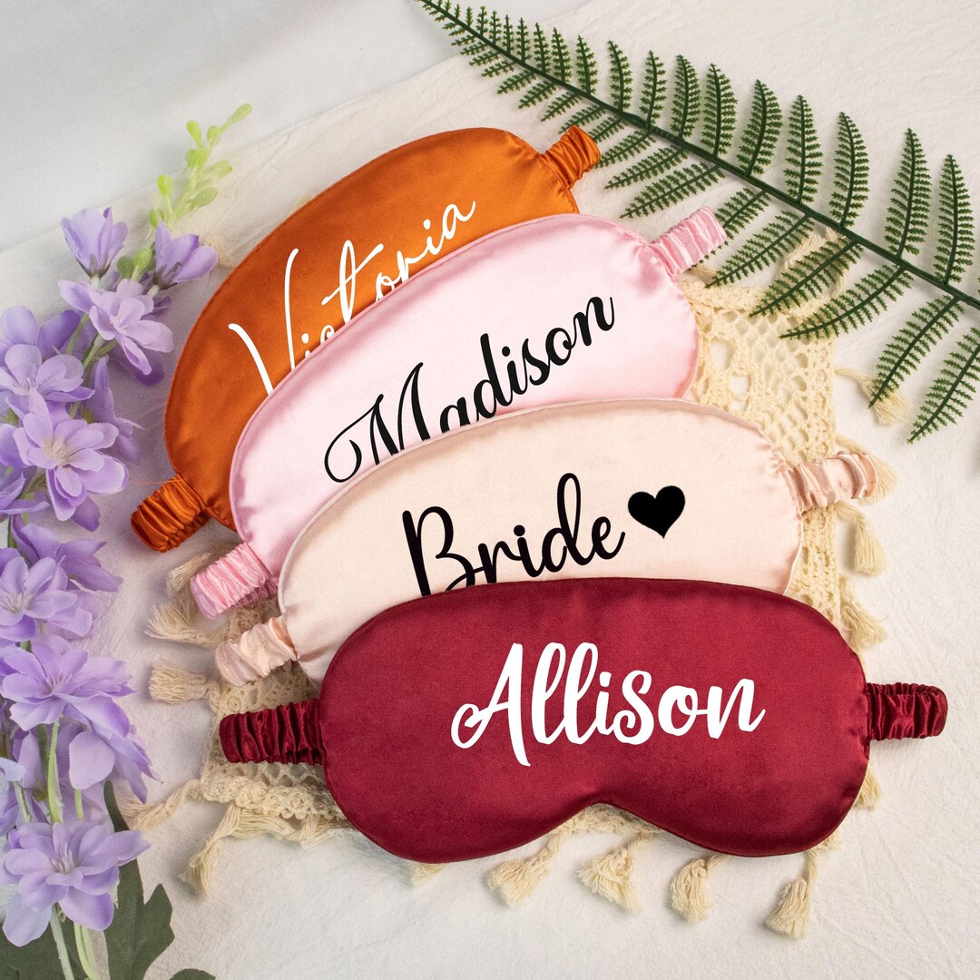 Personalized Luxury Eye Mask, Custom Bride Sleep Mask, Bridesmaid ...