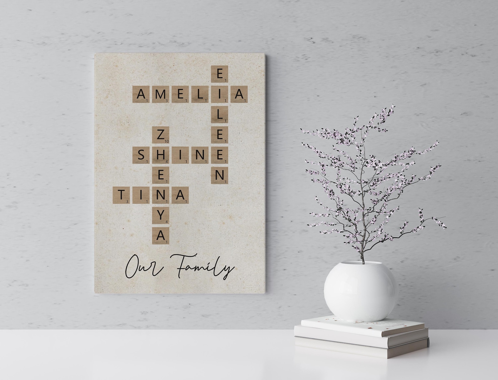 Personalized Family Puzzle Sign, Custom Family Name Print, Crossword ...