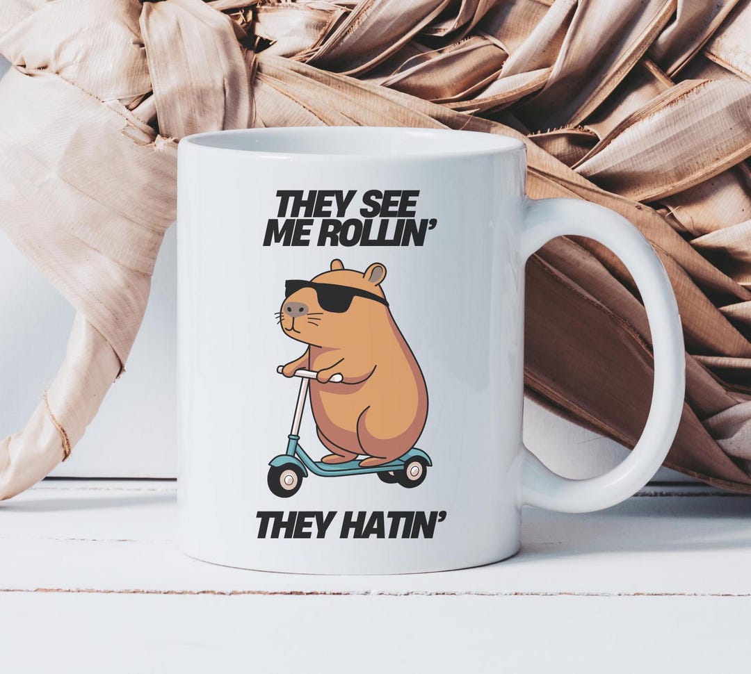 Capybara on Scooter Mug Funny Mug Funny Gifts Funny Cute Animals Mug ...