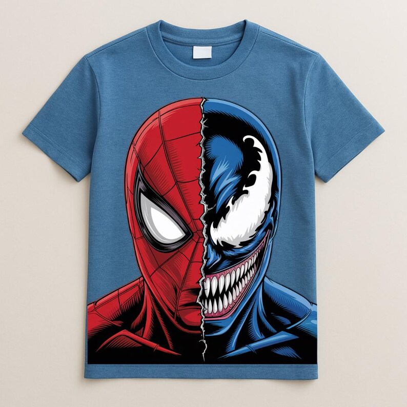 Split Face Hero Vs Villain PNG | Red & Blue Comic Style Clipart | Half ...