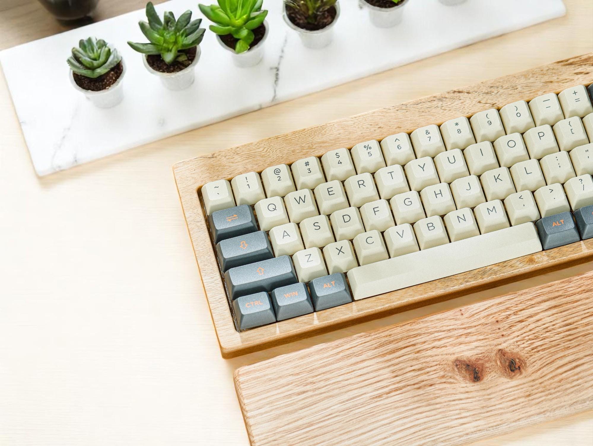 Handcrafted Wooden Mechanical Keyboard With Turtle Wrist Rest - Etsy