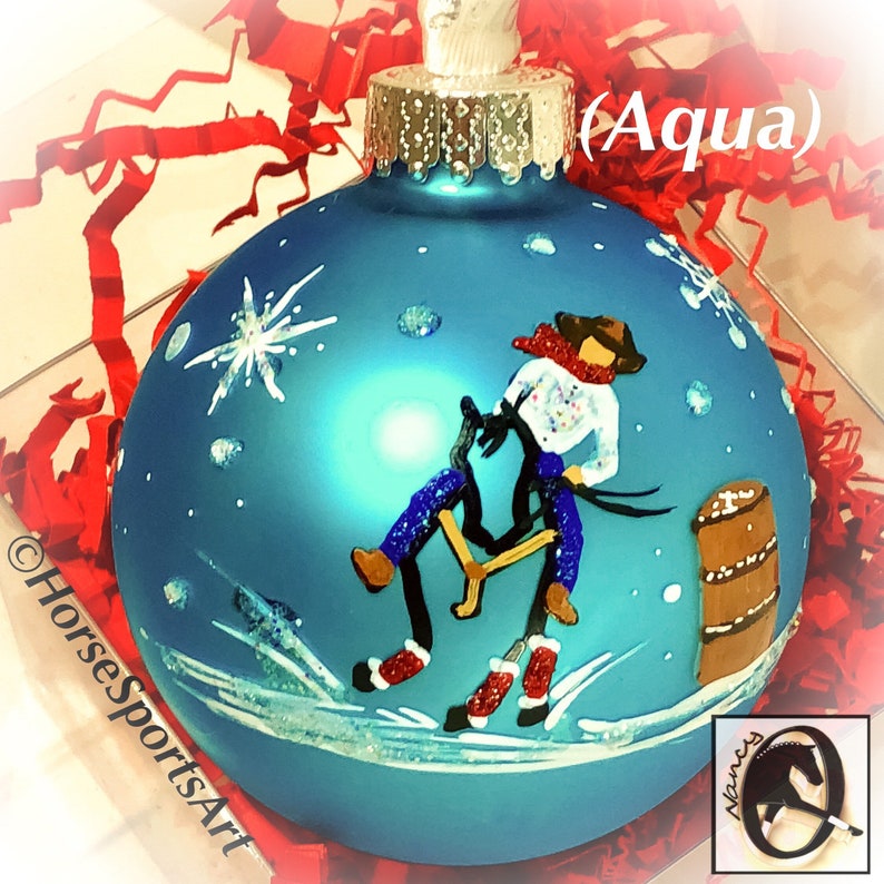 WESTERN BARREL RACING Horse Christmas Ornament Gift Boxed | Etsy