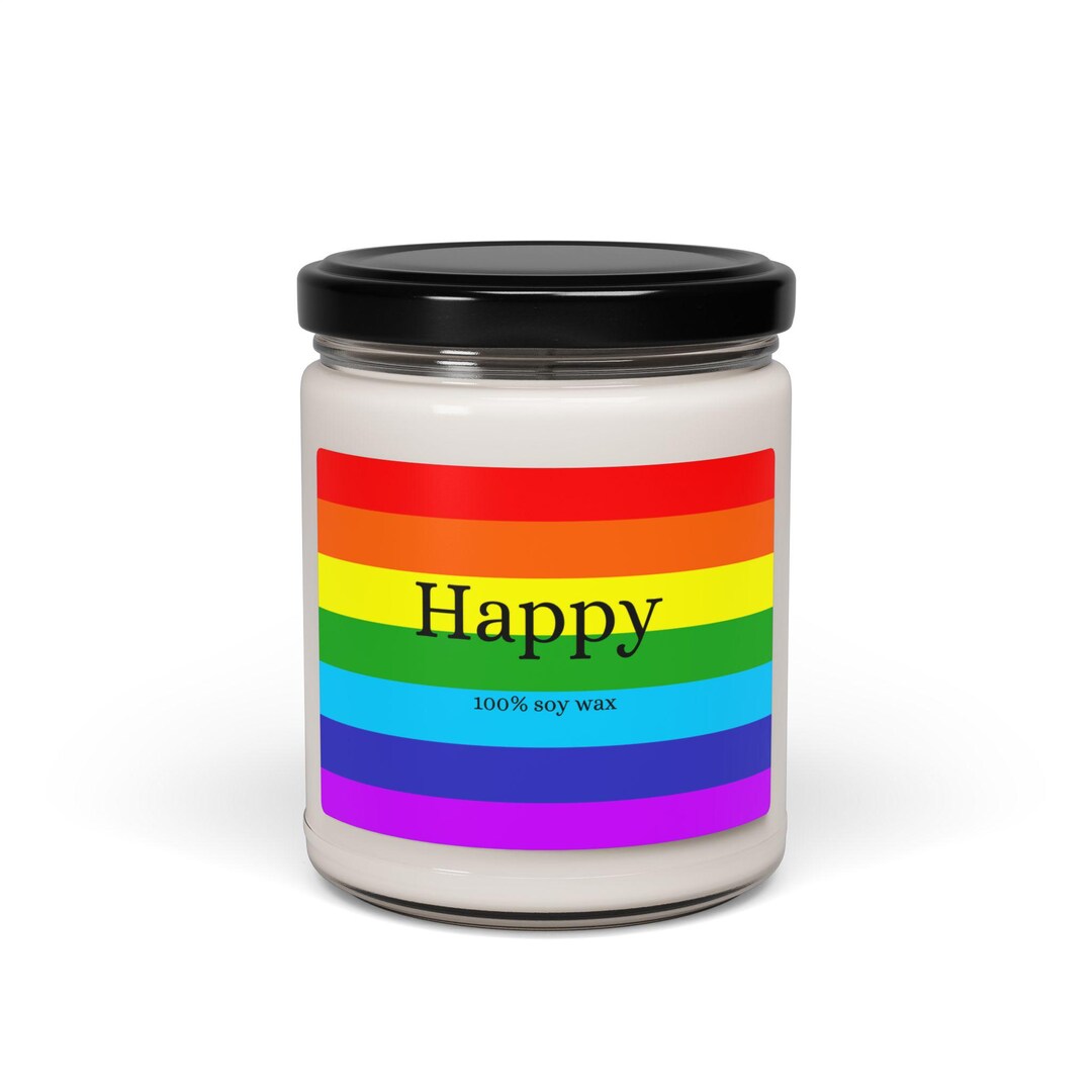 Happy LGBTQ Candles Scented Sustainable Soy Candle, 9oz can Be ...
