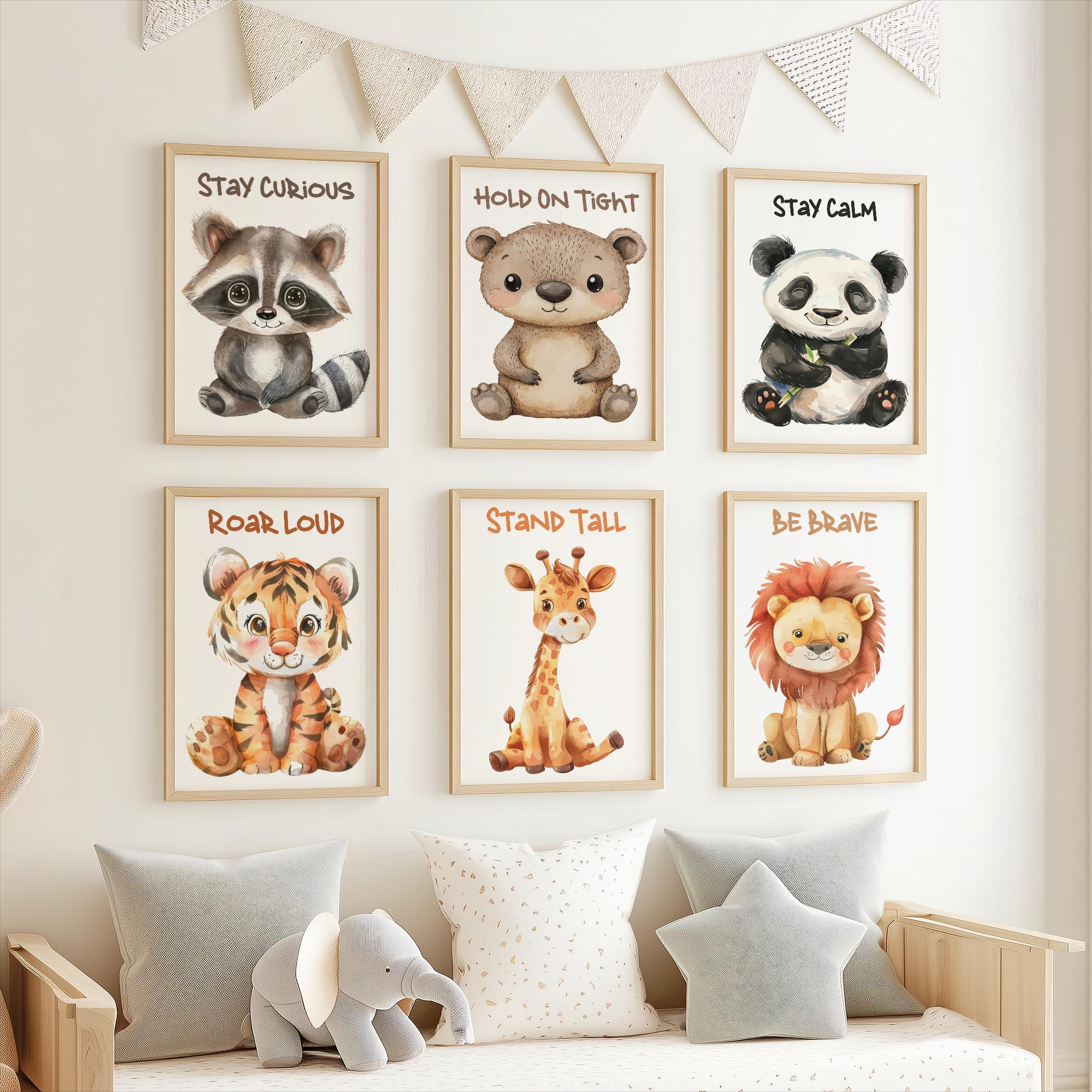 Woodland Baby Animal Wall Art Inspirational Nursery Prints Set of 6 ...