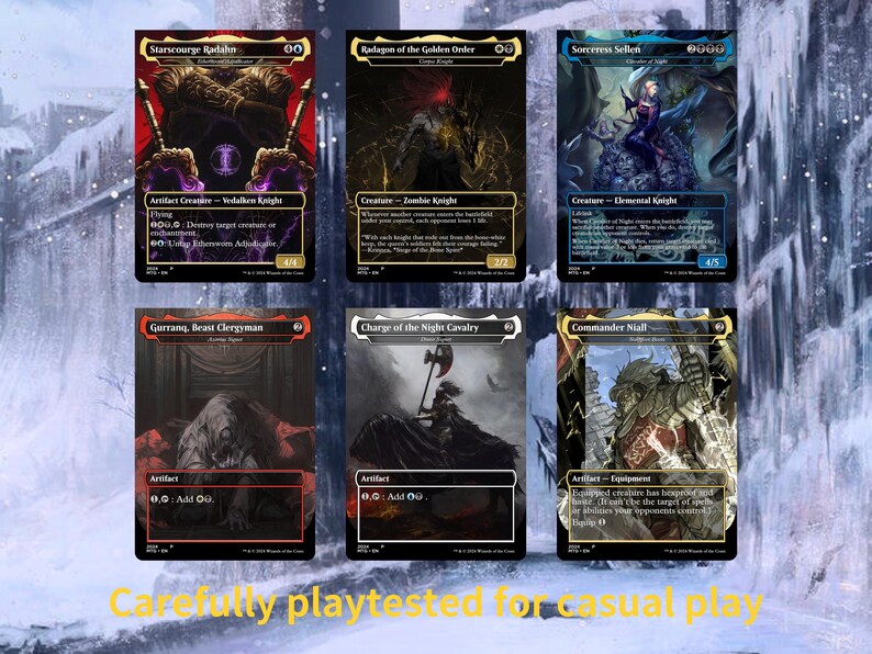 Elden Ring Commander Malenia Knights Deck Custom MTG Card Premium Proxy Card Complete EDH Deck ...