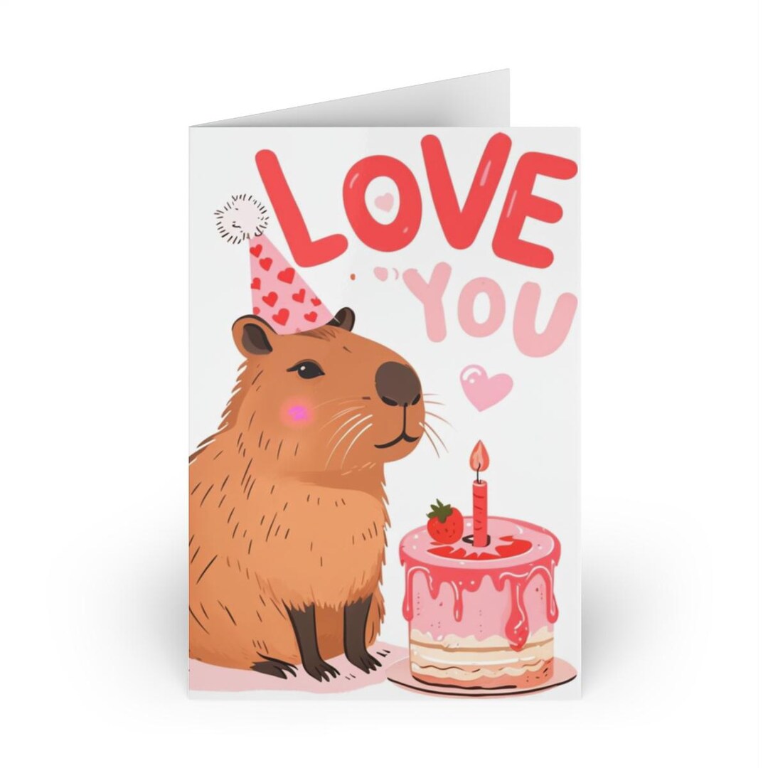 Capybara Valentines Day Card Cute Animal Gift Capybara Lovers Gift ...