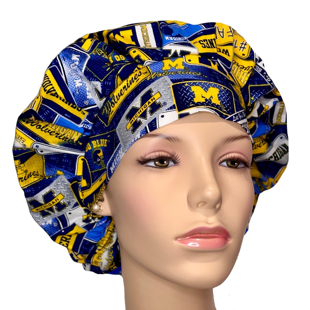 Scrub Caps University of Michigan License Plate Fabric-scrubheads-scrub ...