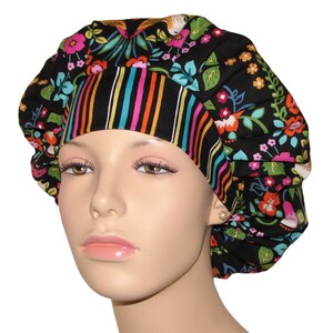 Scrub Caps Lovey Dovey Birds-floral Damask-scrubheads-scrub Hats for ...