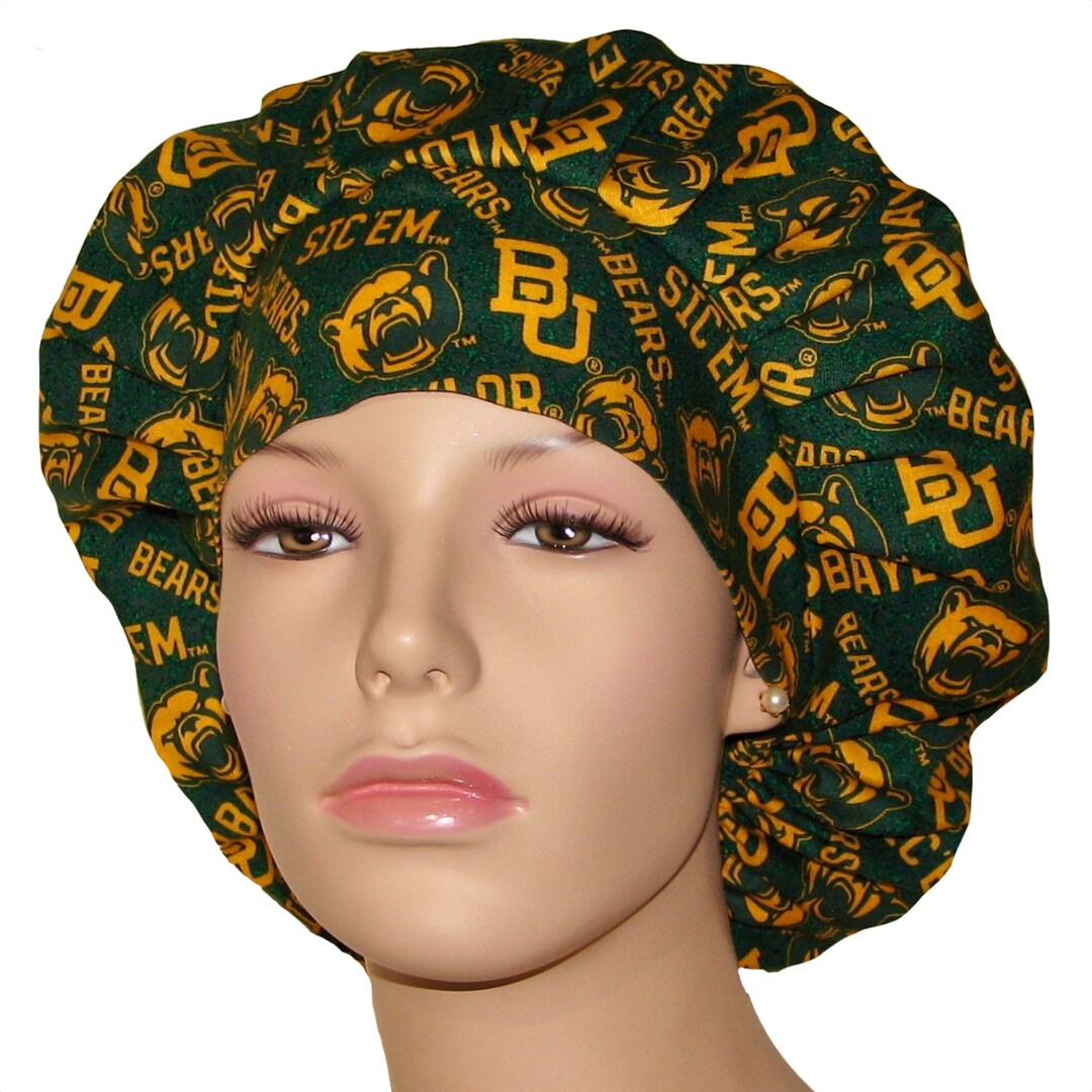 Scrub Caps Baylor University Bears Fabric-bouffant Scrub Hat-scrubheads ...