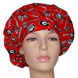 Scrub Caps University of Georgia Bulldogs Tone on Tone Fabric-bulldogs ...