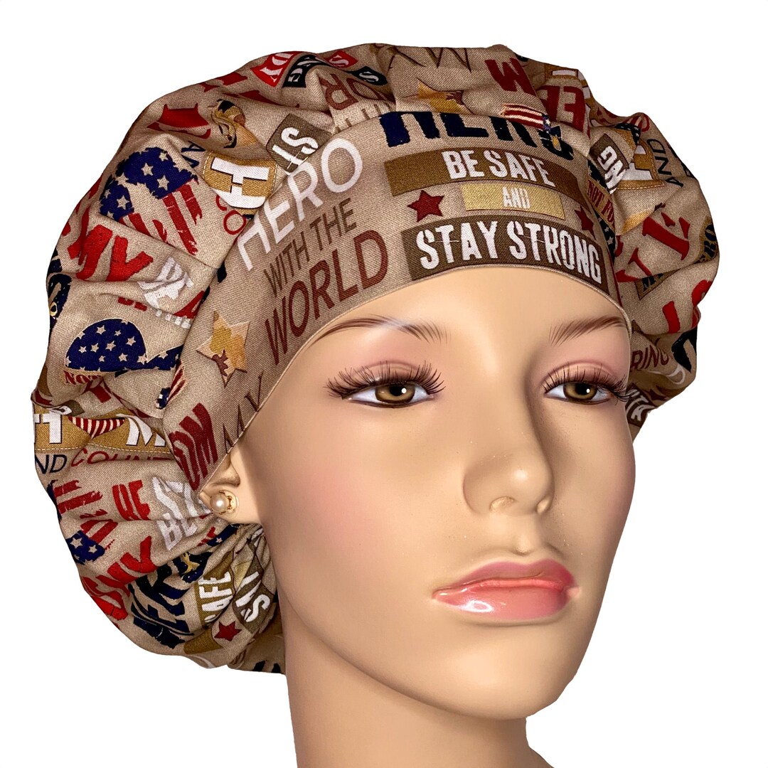 Scrub Caps Homefront Girl Love My Hero-scrubheads-scrub Hat for Women ...